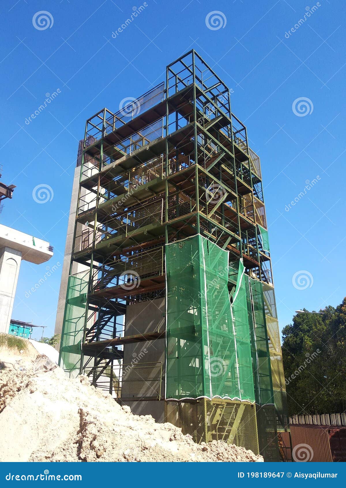 Temporary Access and Metal Staircase Made from Staging, Scaffolding and ...