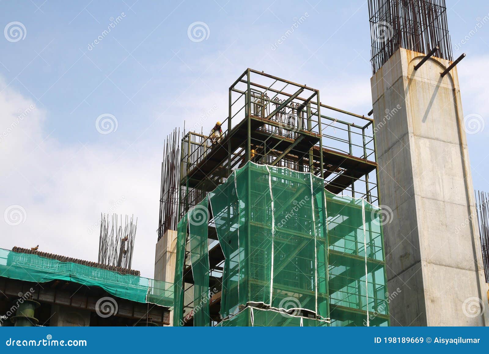 Temporary Access and Metal Staircase Made from Staging, Scaffolding and ...