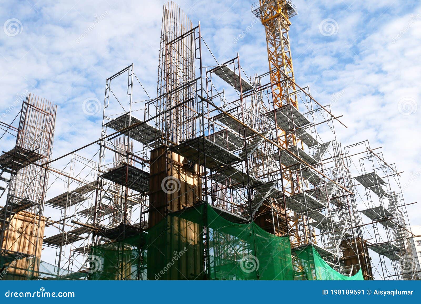 Temporary Access and Metal Staircase Made from Staging, Scaffolding and ...