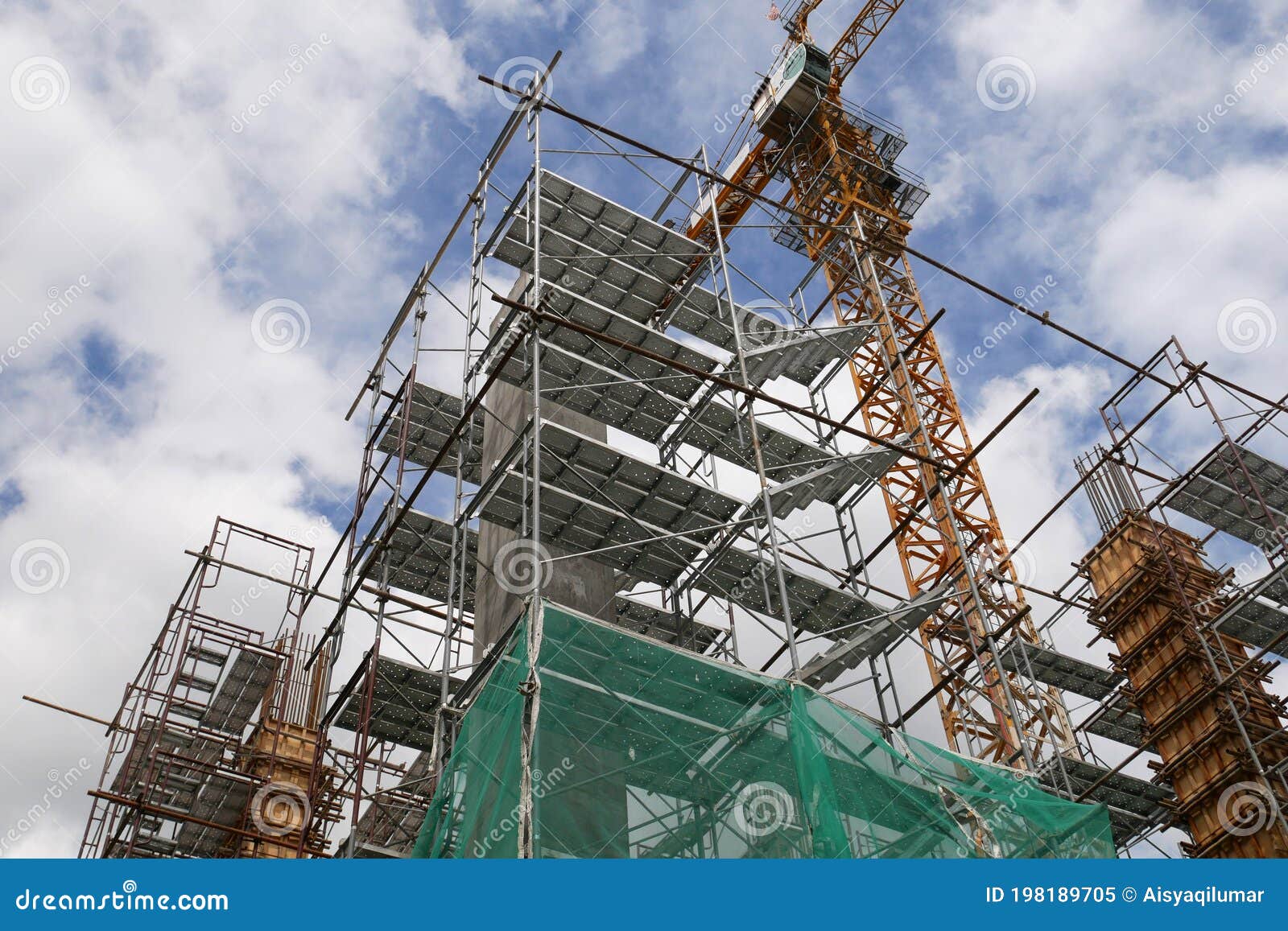 Temporary Access and Metal Staircase Made from Staging, Scaffolding and ...