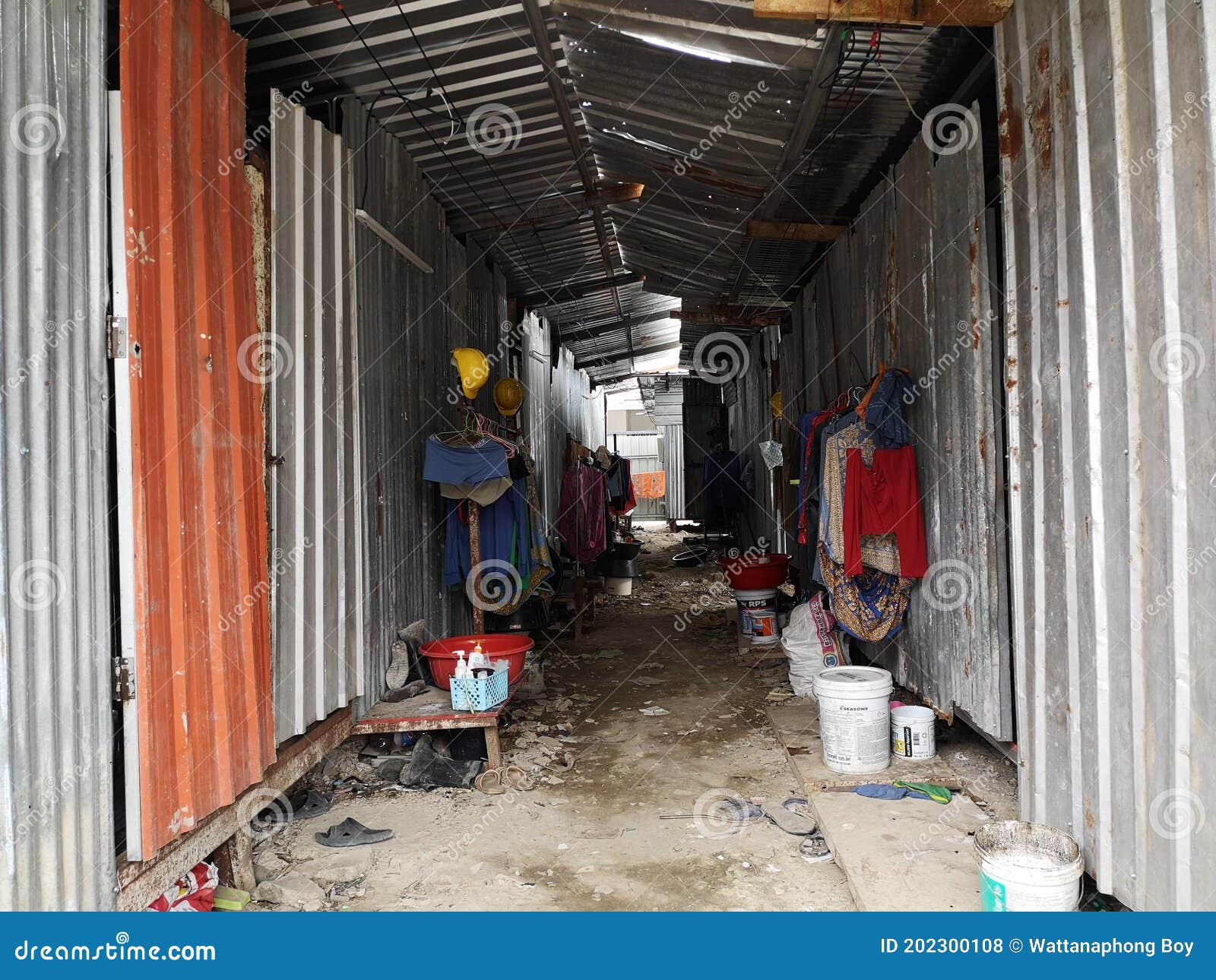 Temporary Accommodation of Construction Workers Stock Photo - Image of ...