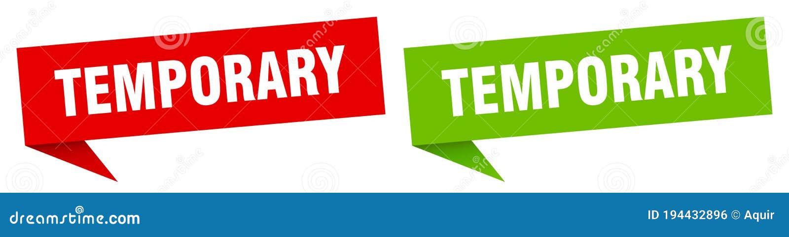 Temporary Banner. Temporary Speech Bubble Label Set Stock Vector ...
