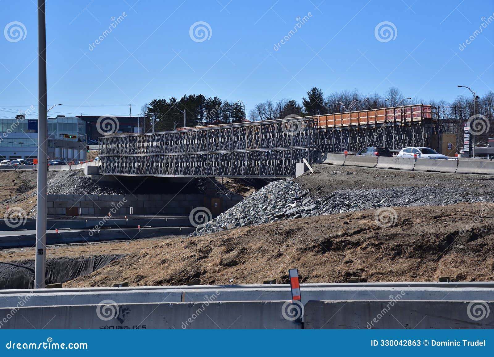 Temporary Bridge Above 410 Highway During Darche Interchange ...