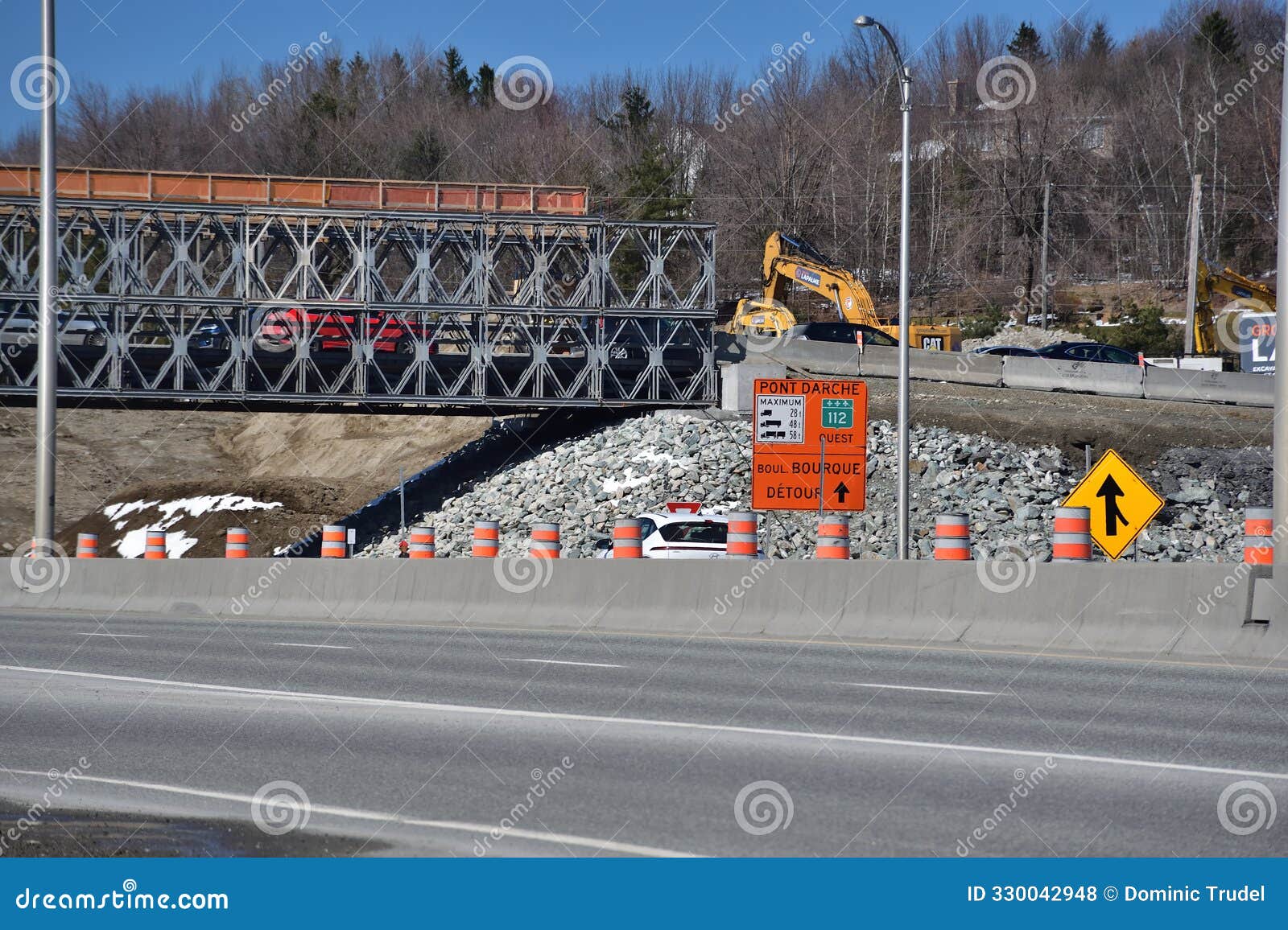 Temporary Bridge Above 410 Highway during Darche Interchange ...