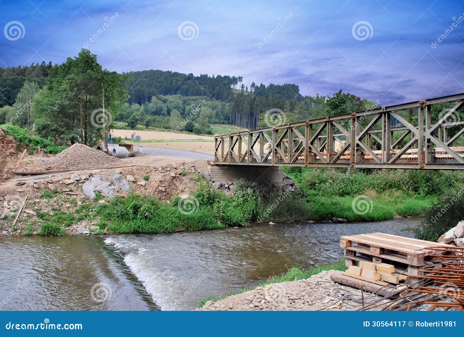 A temporary bridge stock image. Image of columns, forms - 30564117