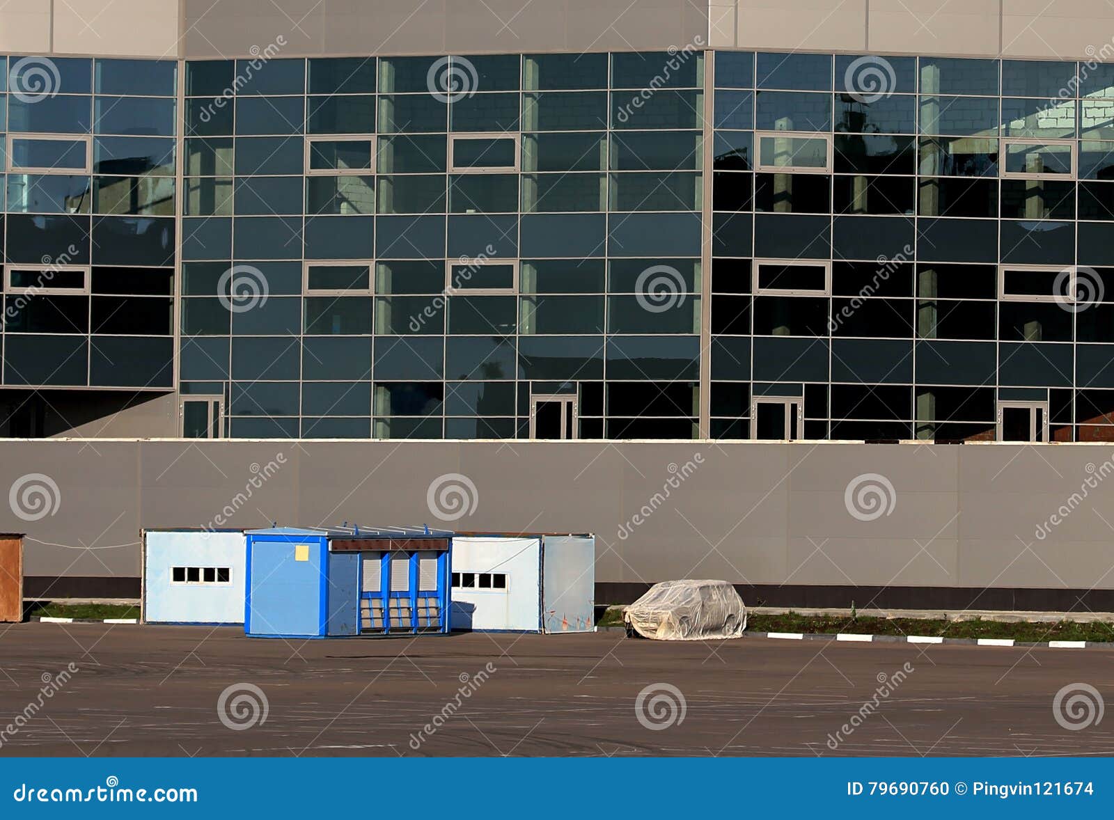 Temporary Buildings on Construction Site Stock Photo - Image of ...