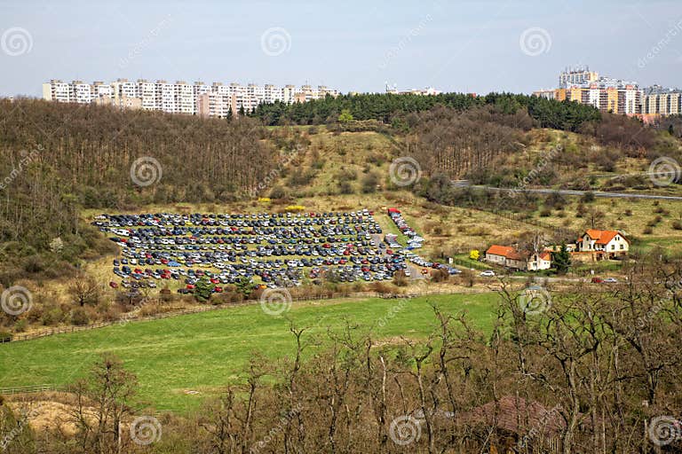 Temporary car parking stock photo. Image of carpark, interim - 19517358