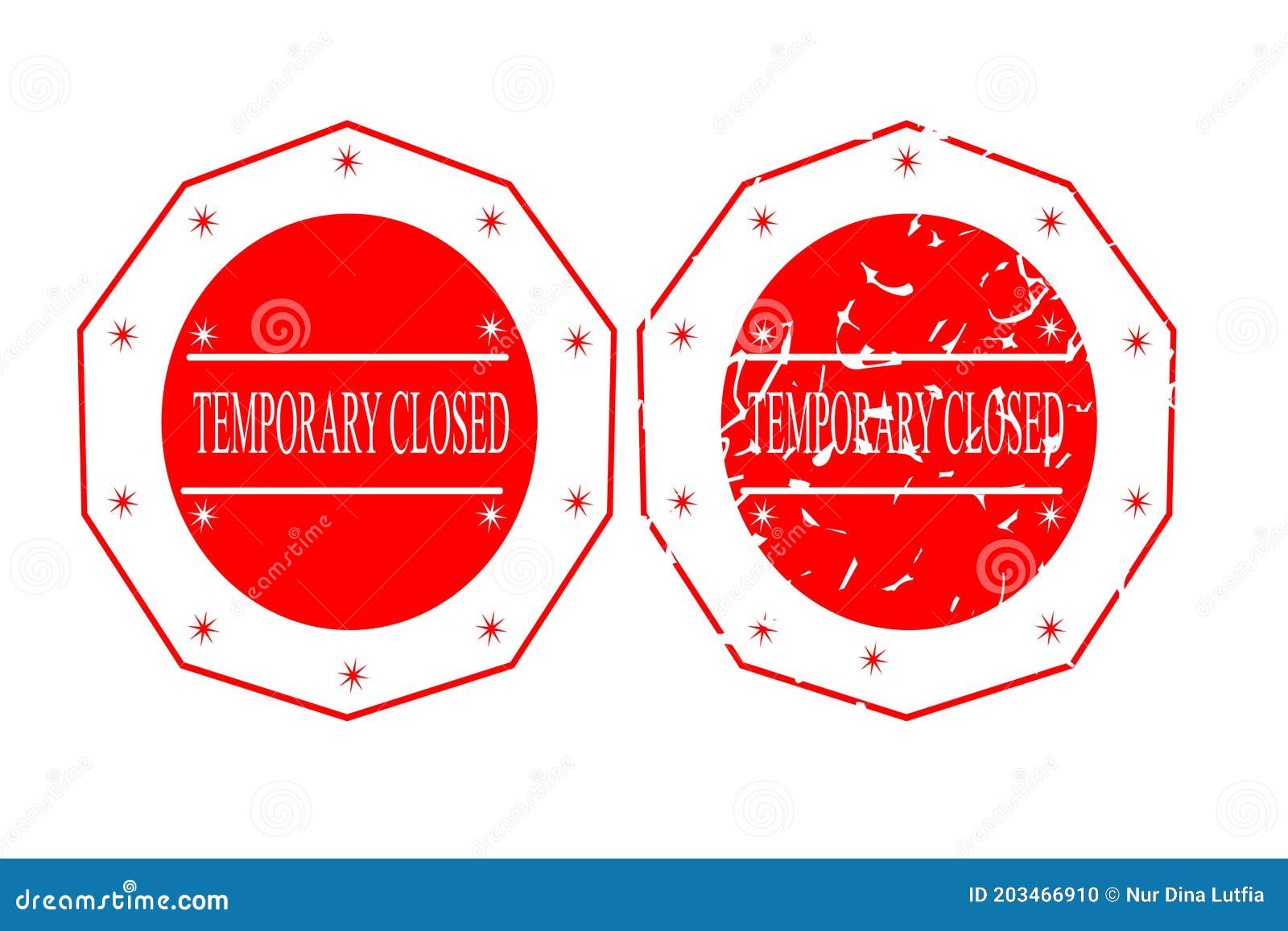 Rubber Stamp Polygon Temporary Closed Stock Vector - Illustration of ...