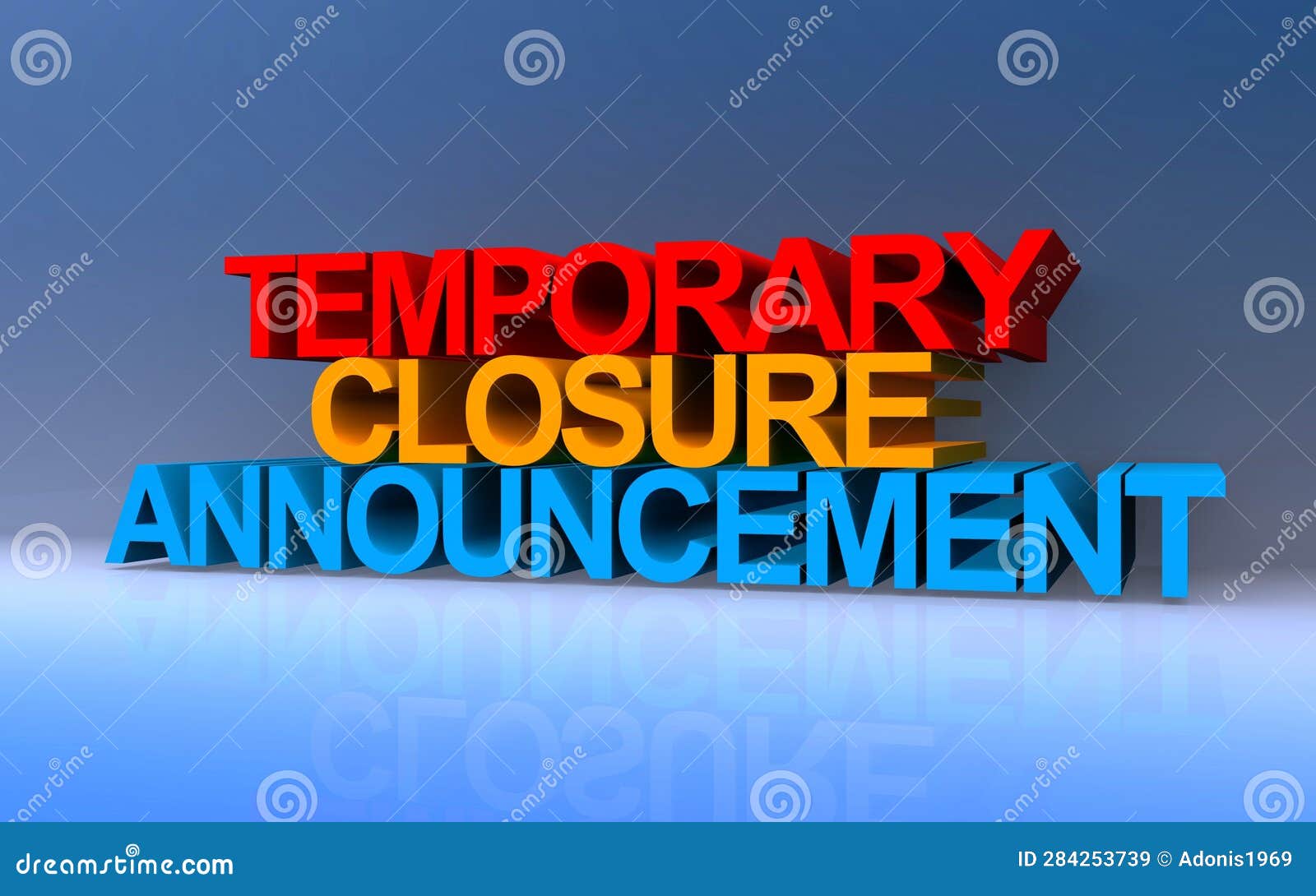 Temporary Closure Announcement on Blue Stock Illustration ...