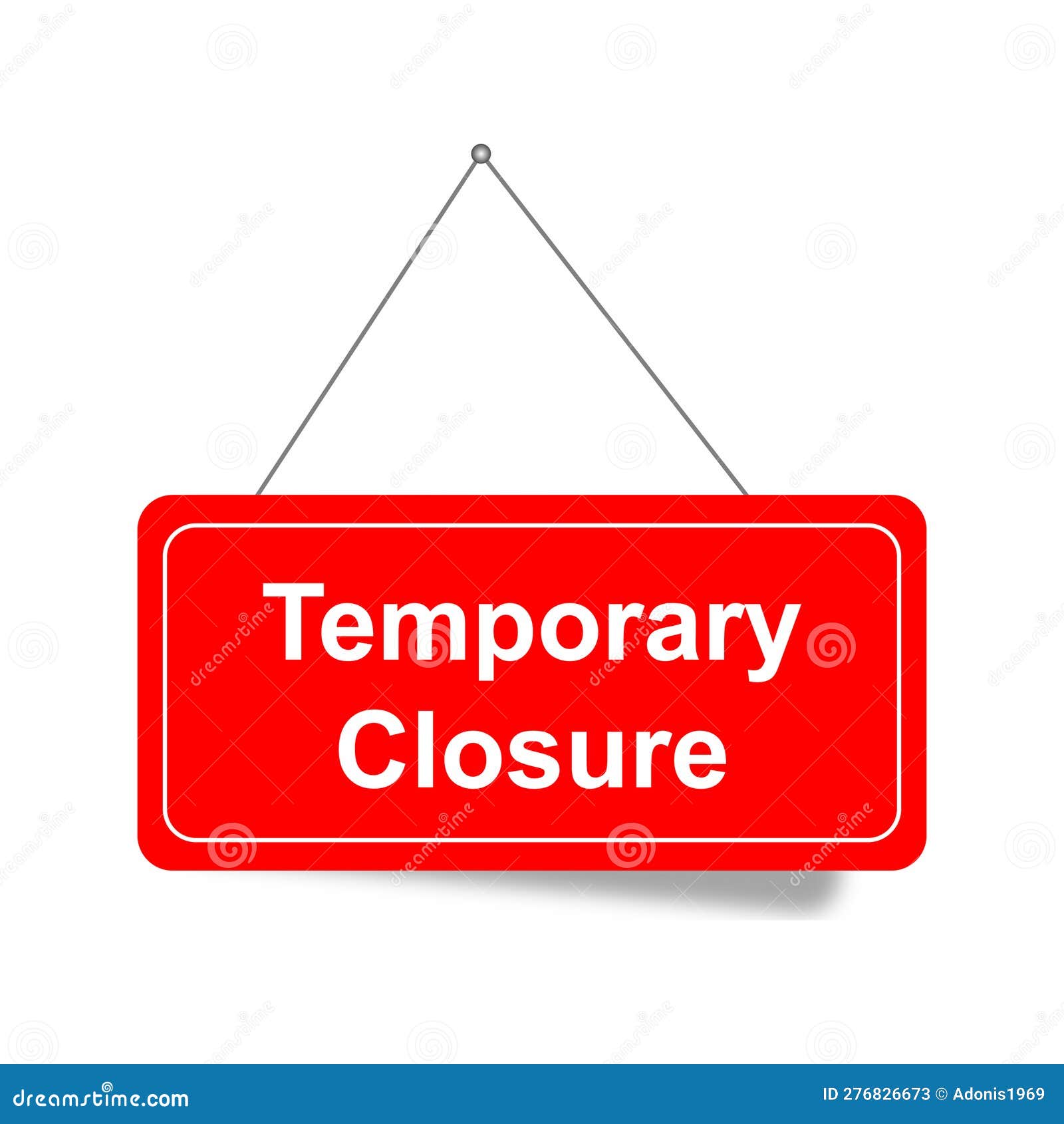 Temporary Closure Sign on White Stock Illustration - Illustration of ...