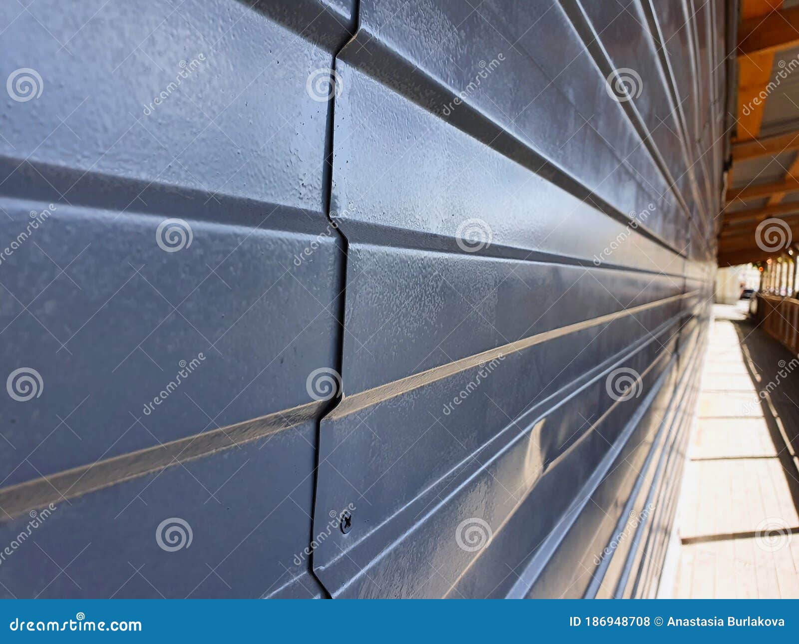 Temporary Construction Transition for People. Profiled Sheet Stock ...