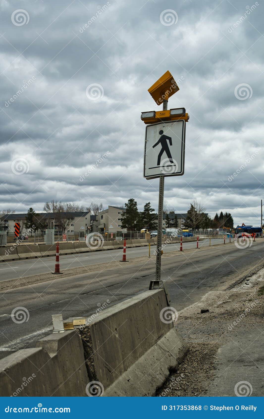 Temporary Crosswalk Near Construction Area Stock Photo - Image of ...