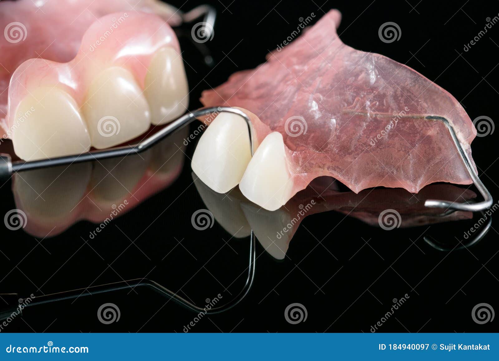 Temporary Denture and Dental Tools. Stock Image - Image of removable ...