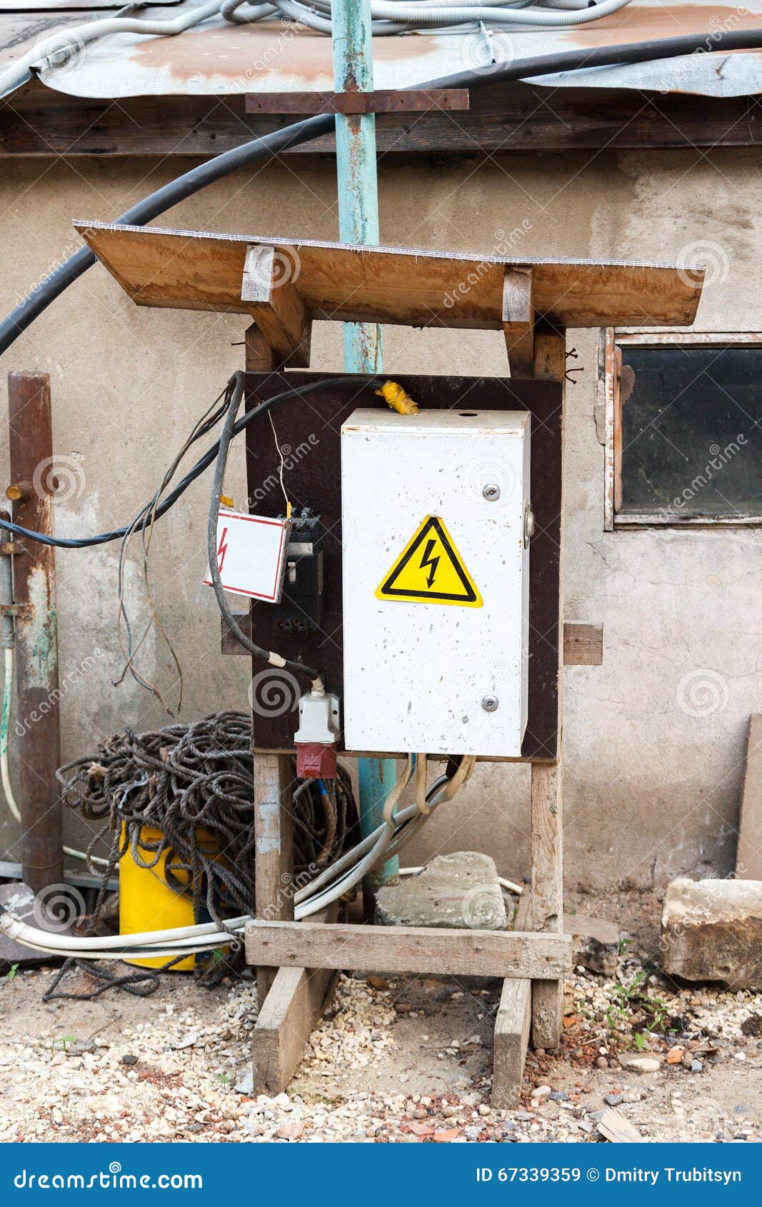 Temporary Electrical Panel on Building Site Stock Image - Image of ...