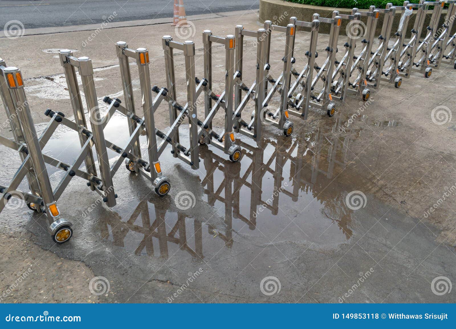 Temporary Fence,Iron Fence,Block from Entering Stock Photo - Image of ...