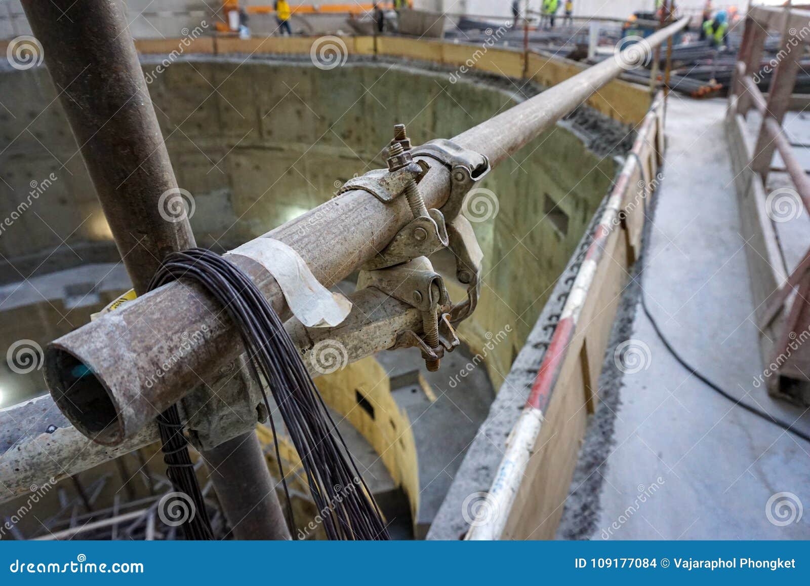 Temporary Handrail in Construction Site Stock Photo - Image of hand ...