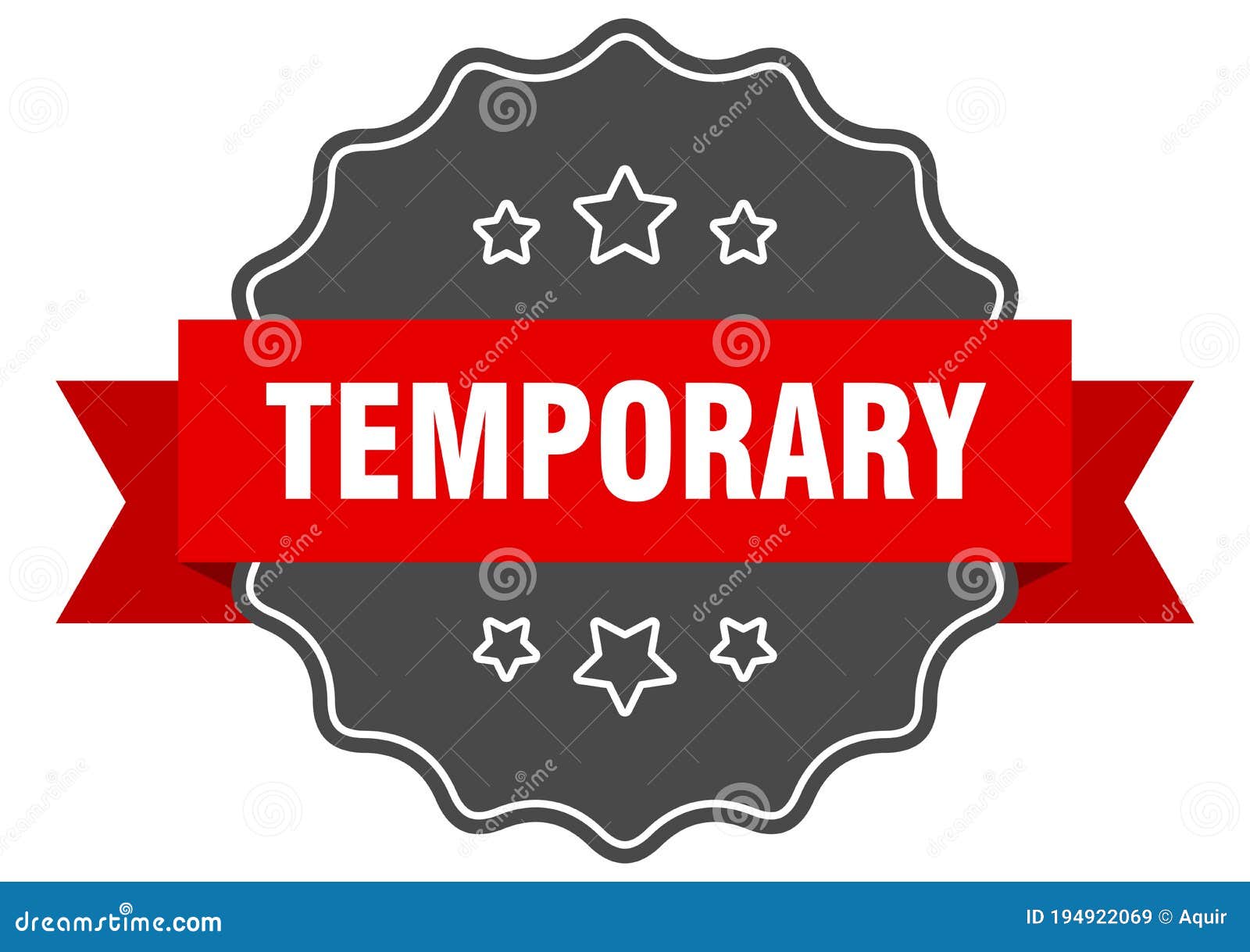 Temporary Label. Temporary Isolated Seal. Sticker. Sign Stock Vector ...