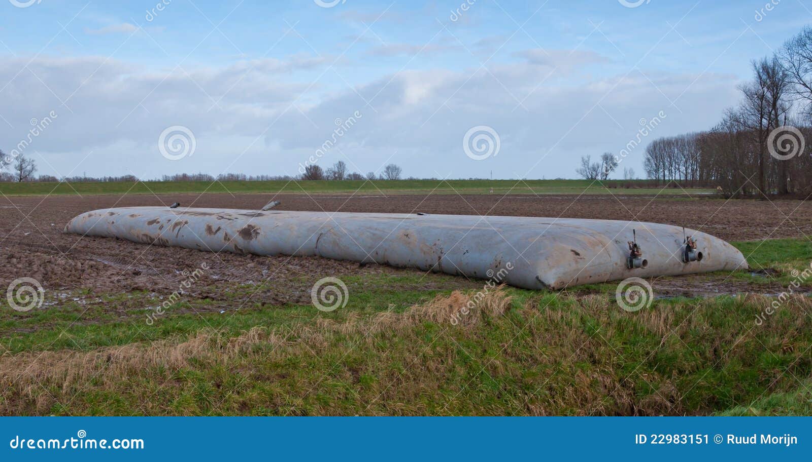 Temporary Manure Storage in a Flexible Tank Stock Image - Image of ...