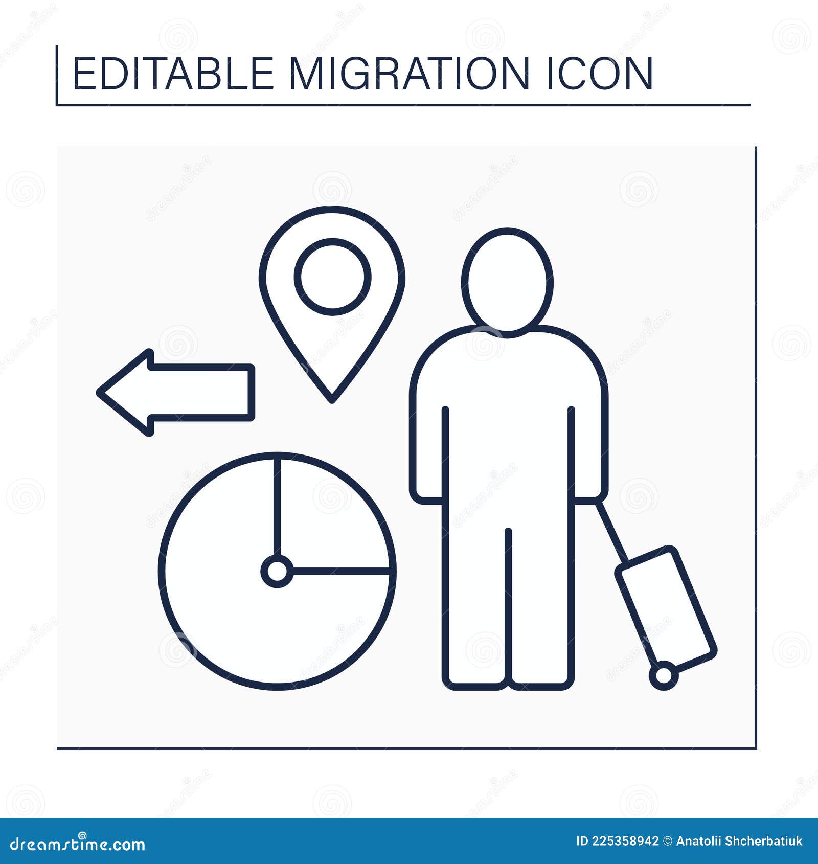 Temporary Migration Line Icon Stock Vector - Illustration of travel ...