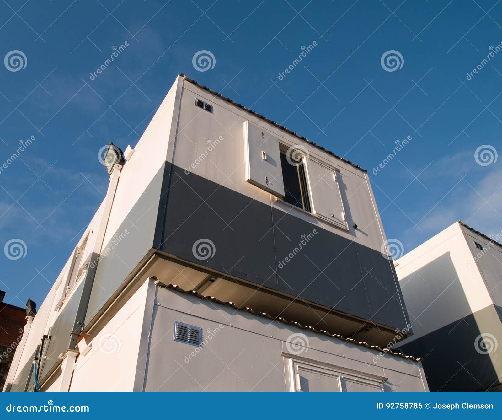 Temporary office cabins stock photo. Image of premises - 92758786
