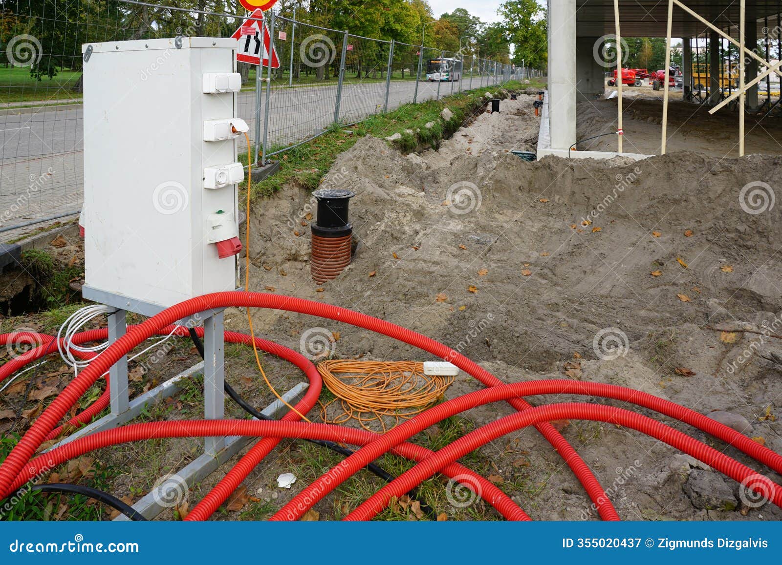 Temporary Outdoor Electrical Distribution Cabinet on a Construction ...
