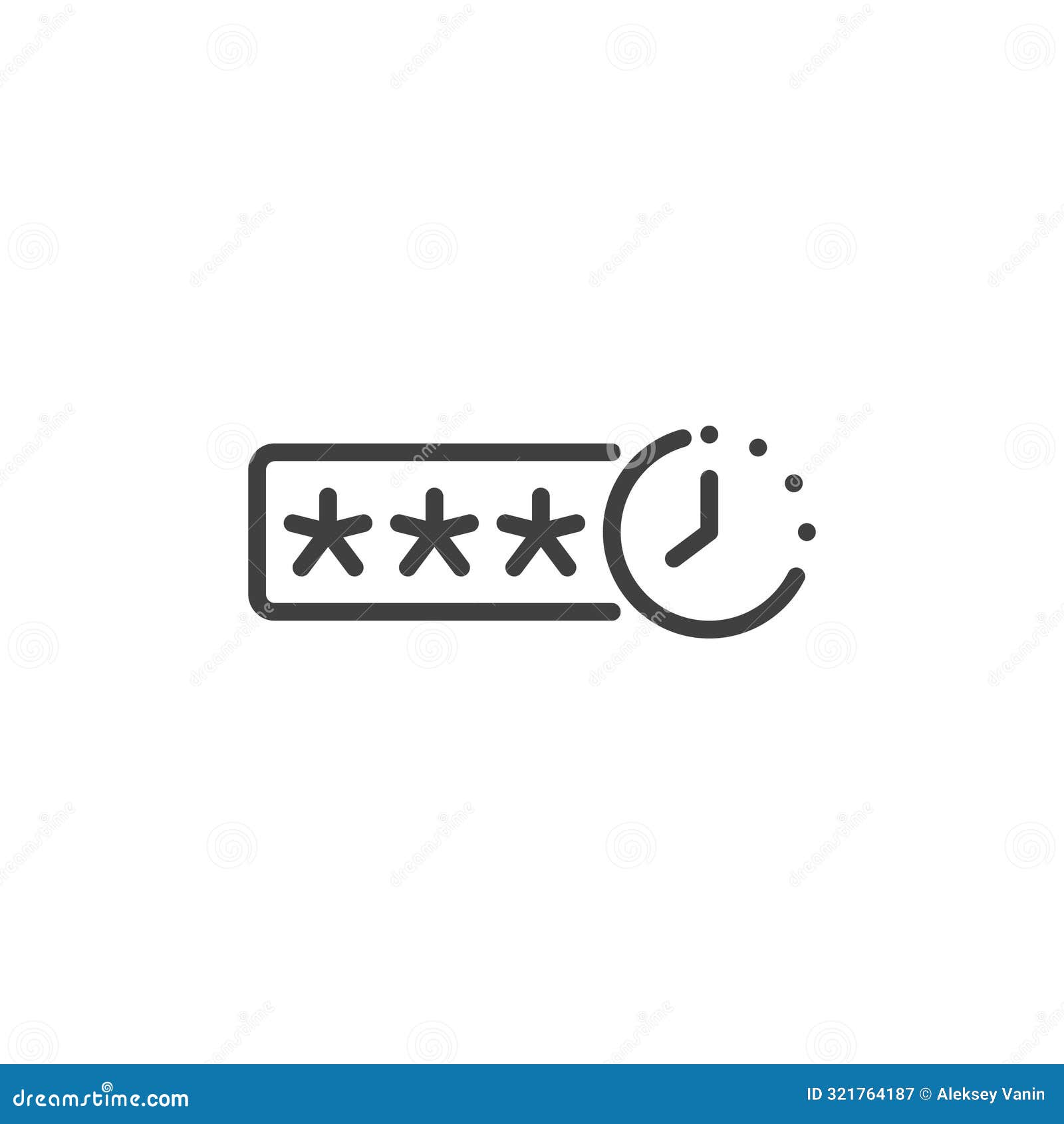 Temporary Password Line Icon Stock Vector - Illustration of pixel, time ...