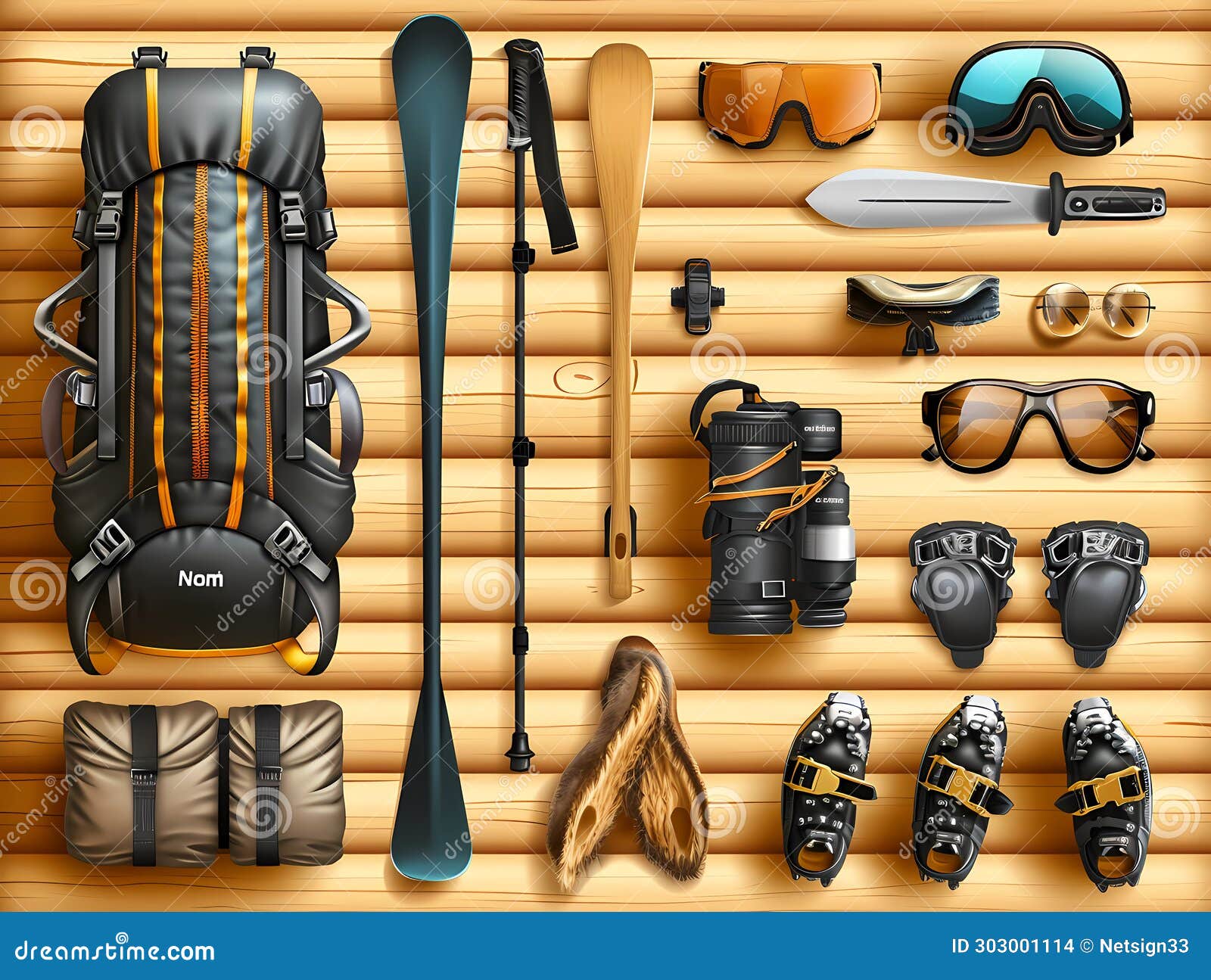 Temporary Rental Icon Set, a Group of Ski Gear and Equipment Stock ...