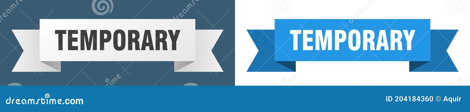 Temporary Ribbon. Temporary Isolated Paper Sign. Banner Stock Vector ...