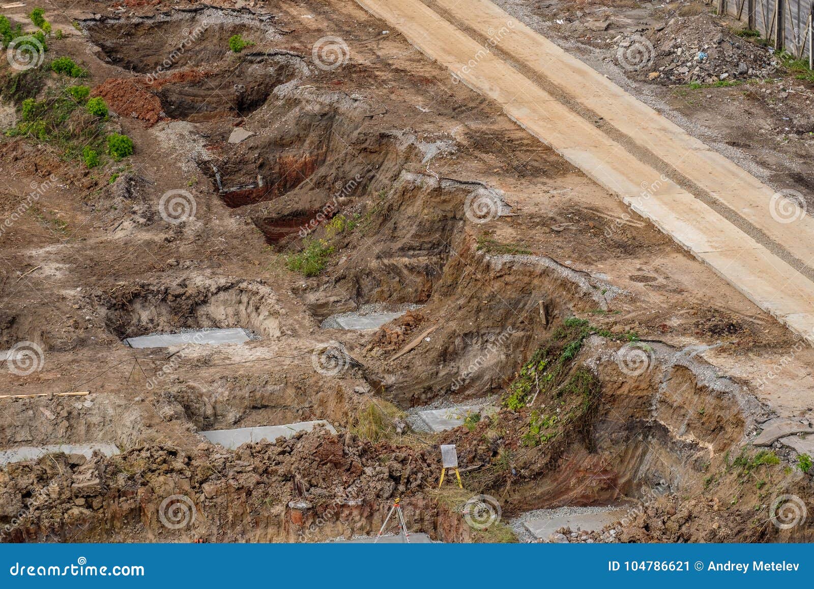 A Temporary Road Along the Construction Site of the Foundation Stock ...