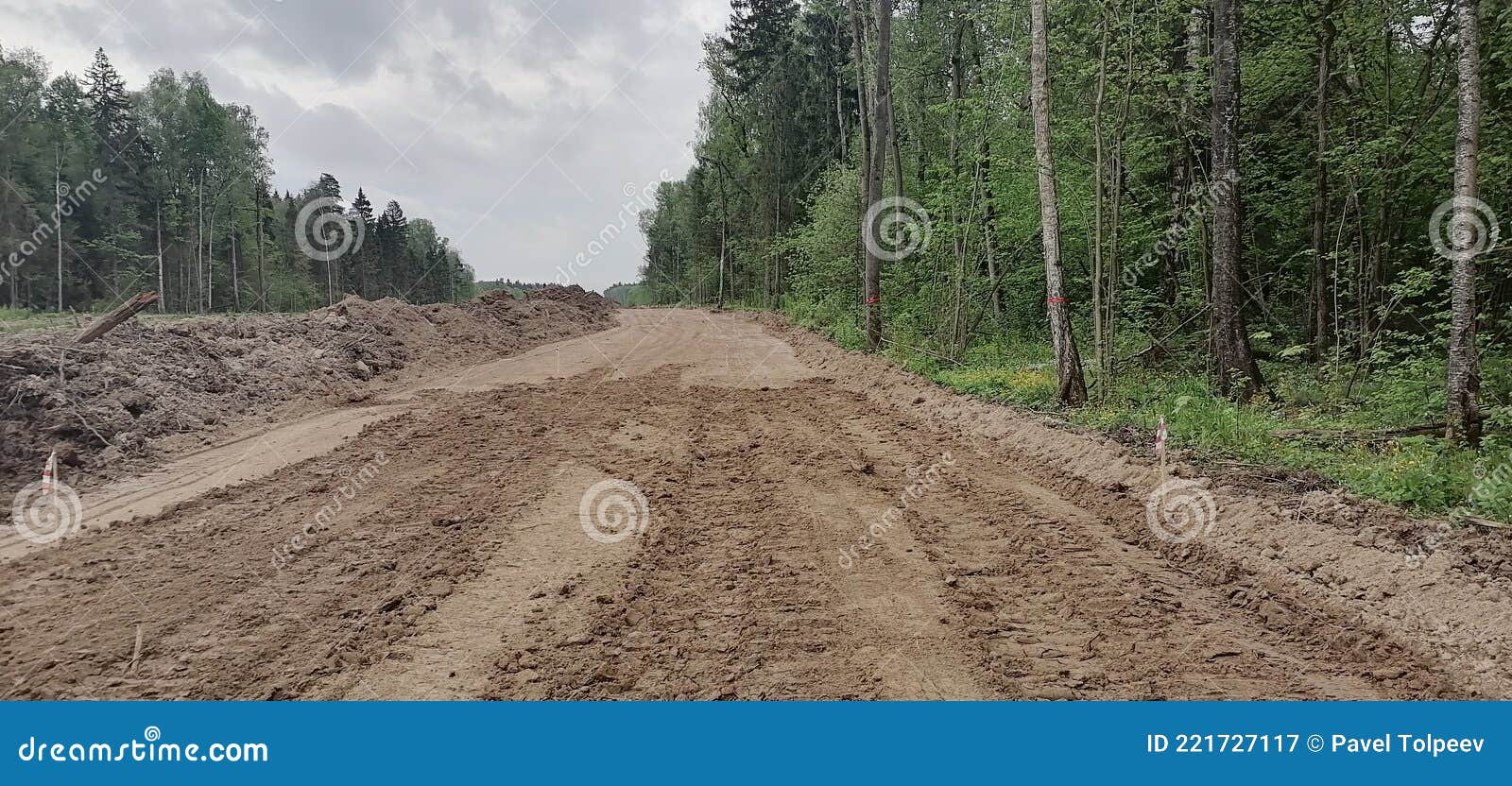 Temporary Road for Construction Stock Image - Image of plant, waterway ...