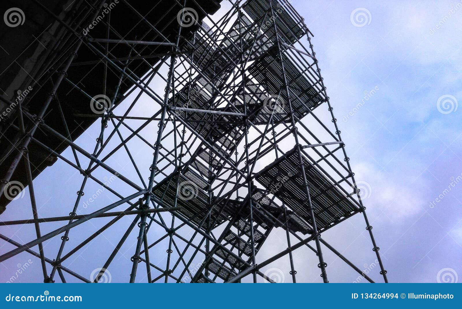Temporary Scaffolding and Stairs on Construction Site. Stock Photo ...