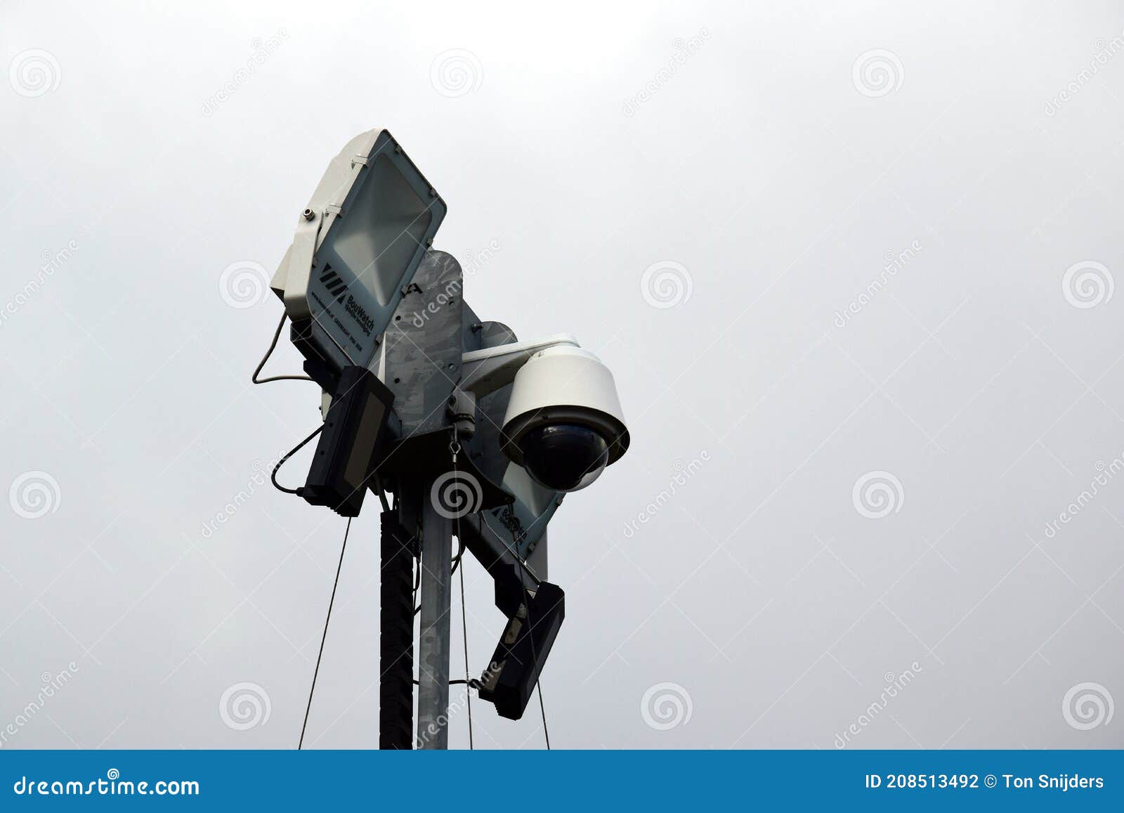 Temporary Security Via Wireless Cameras Editorial Photography - Image ...