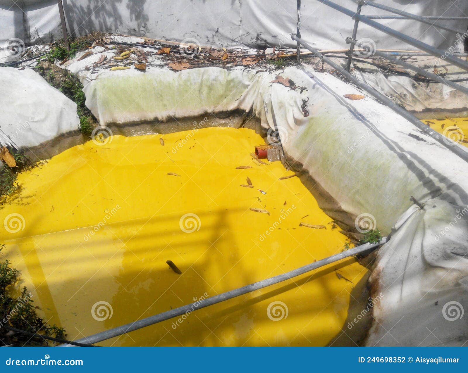 Sludge, Retention Sump, Concrete Tank Divided By A Partition. Two ... Sludge, Retention Sump, Concrete Tank Divided By A Partition. Two ...