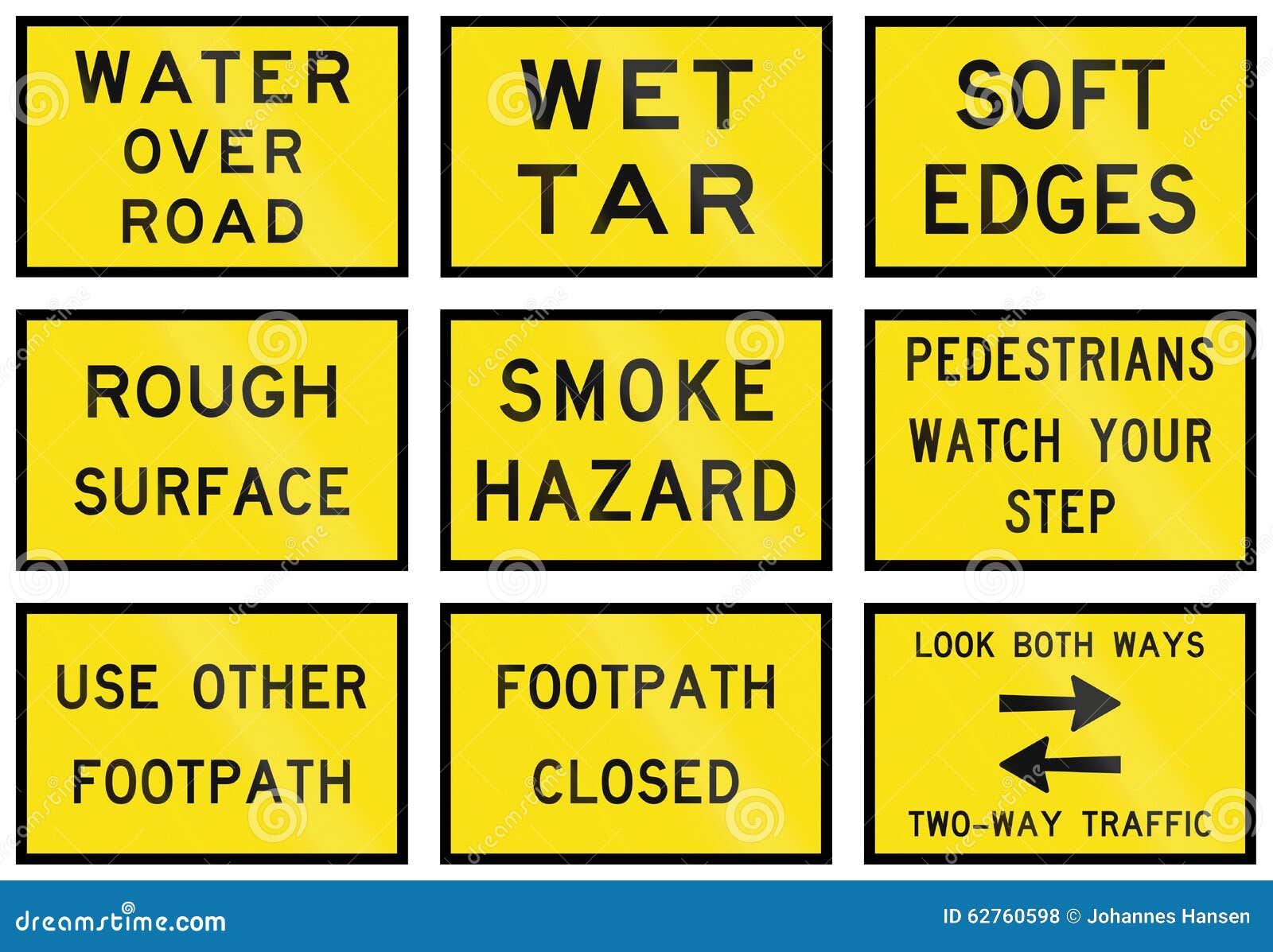 Temporary Signs in Australia Stock Illustration - Illustration of ...