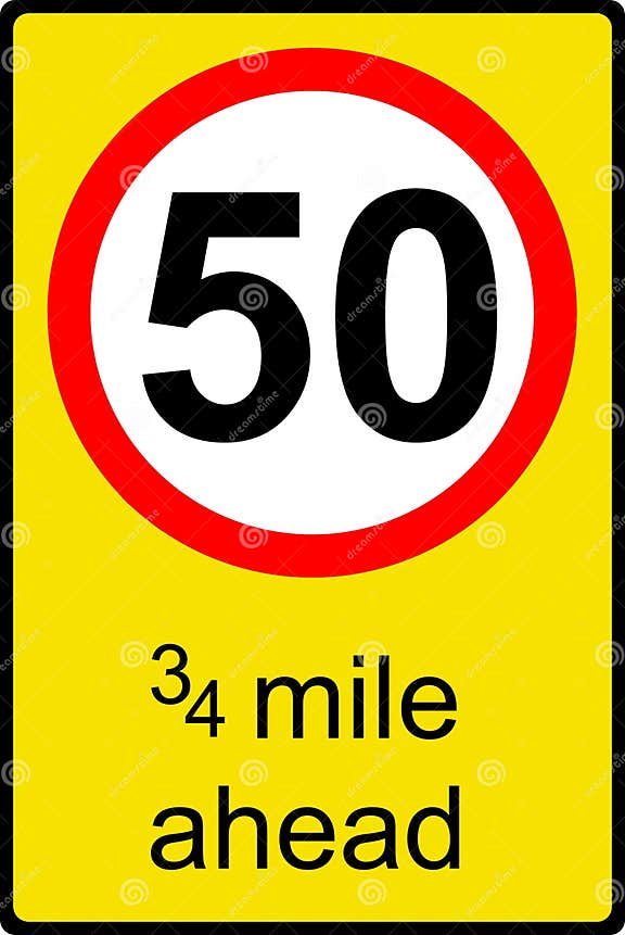 Temporary Speed Limit Ahead Sign Stock Vector - Illustration of ...
