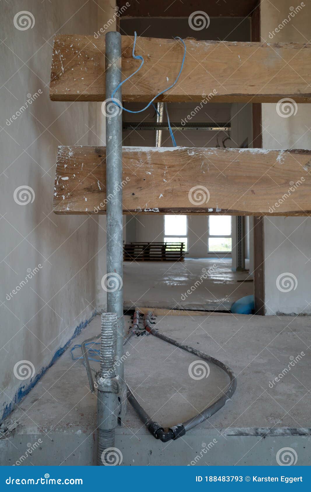 Temporary Stair Railing is Built on a Construction Site Stock Image ...