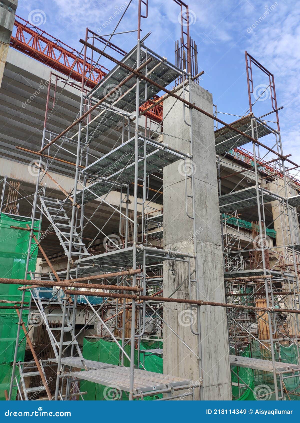 Temporary Staircase and Falsework are Used As a Temporary Support ...