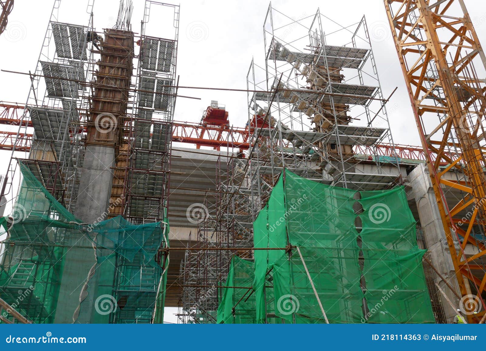 Temporary Staircase and Falsework are Used As a Temporary Support ...