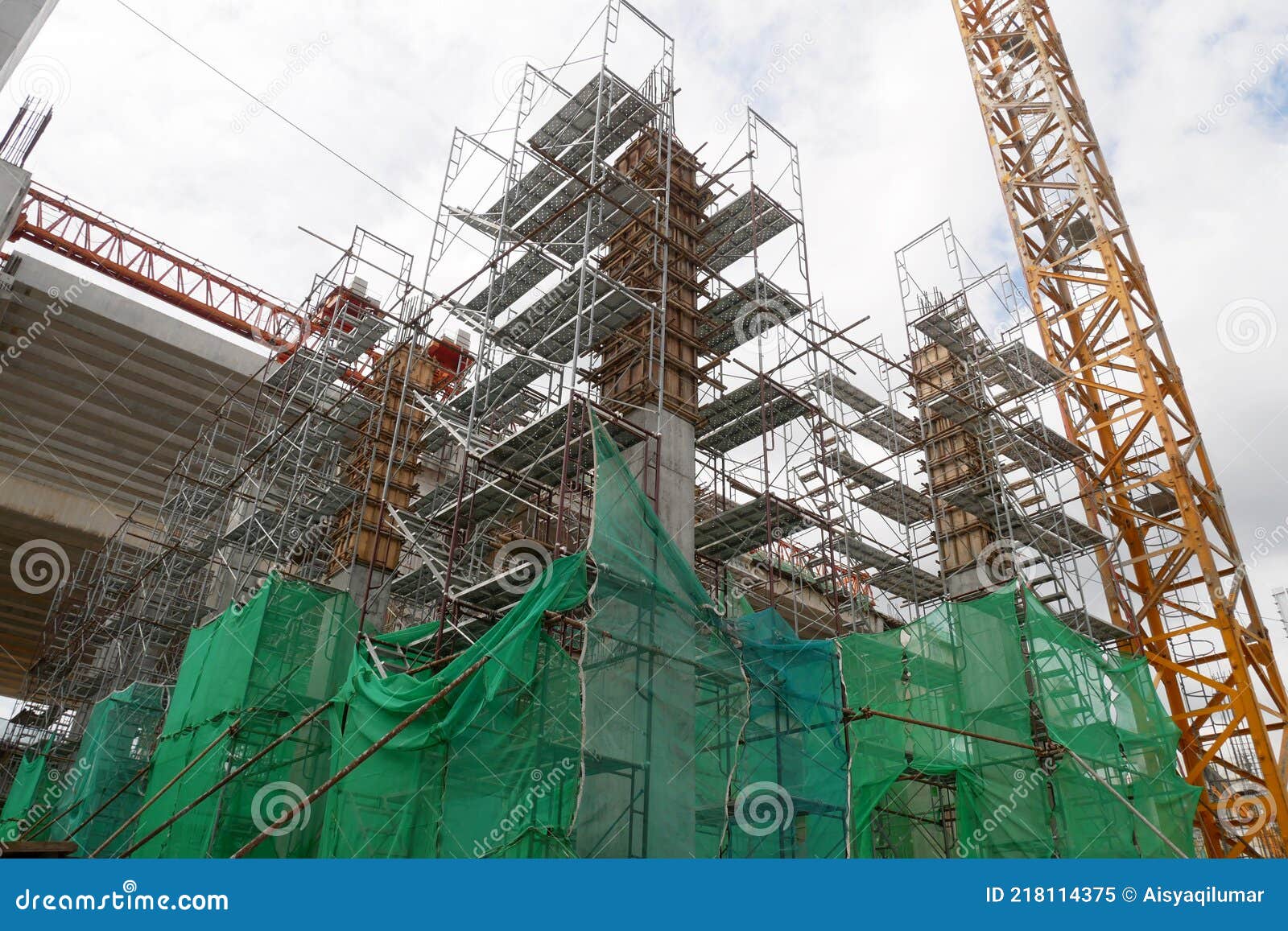 Temporary Staircase and Falsework are Used As a Temporary Support ...