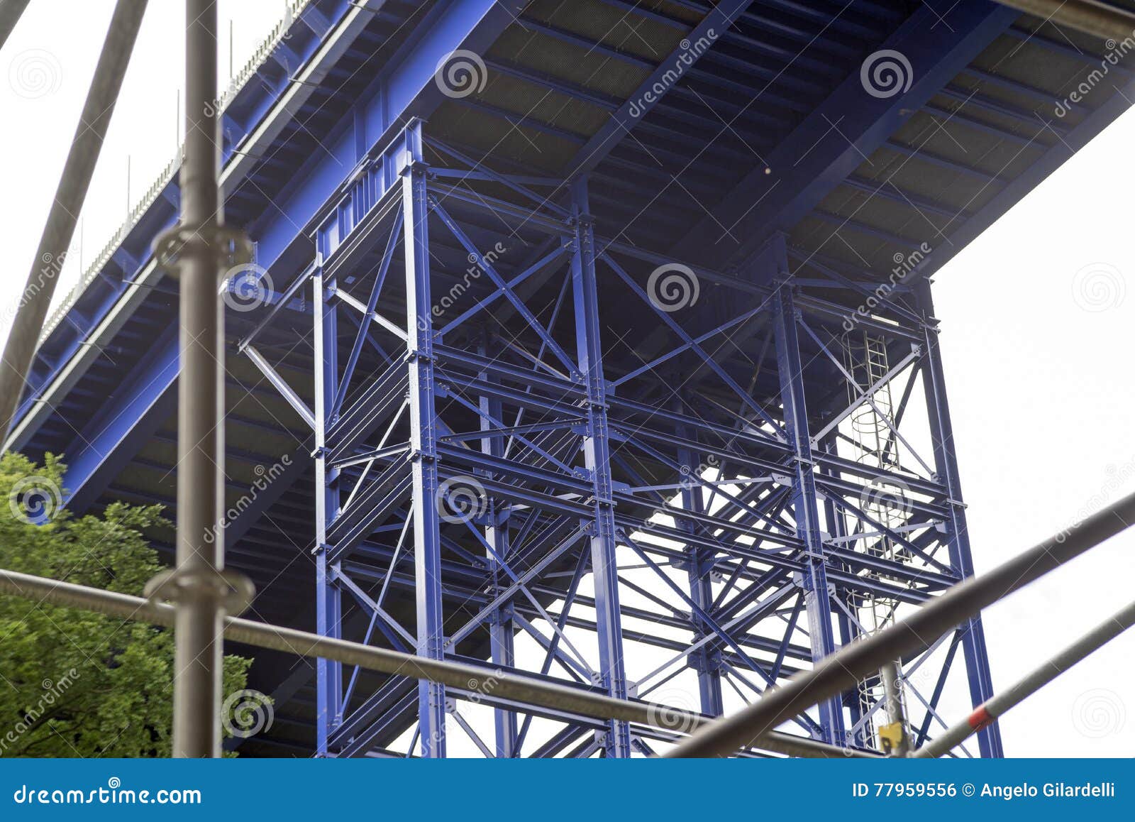 Temporary Structure for a Bridge Stock Photo - Image of project, work ...