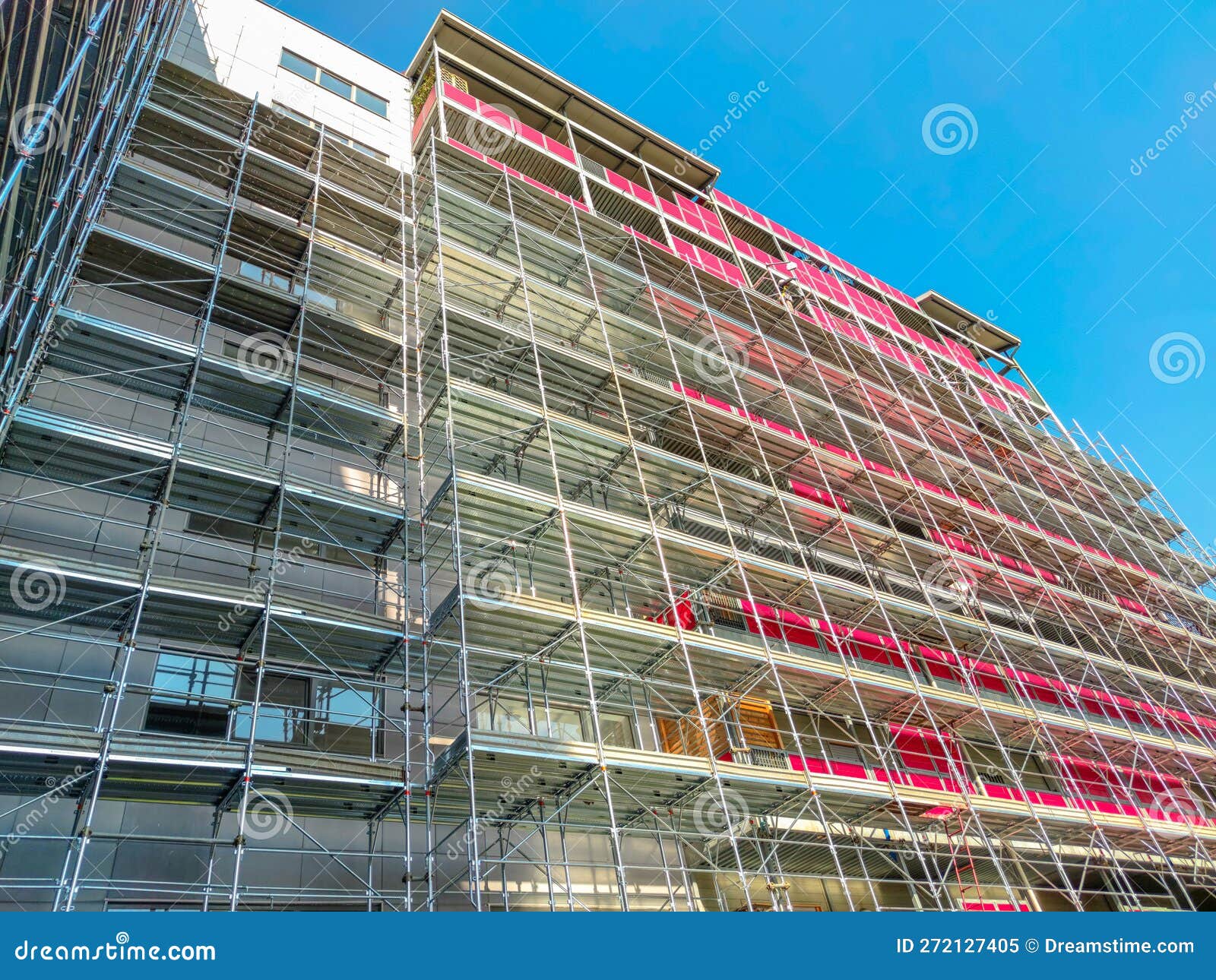 Scaffold Installation during House Renovation Stock Image - Image of ...