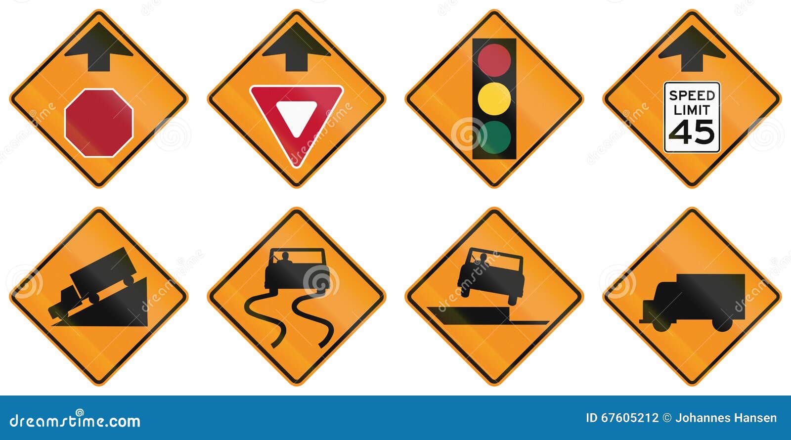 Temporary United States MUTCD Road Signs Stock Photo | CartoonDealer ...