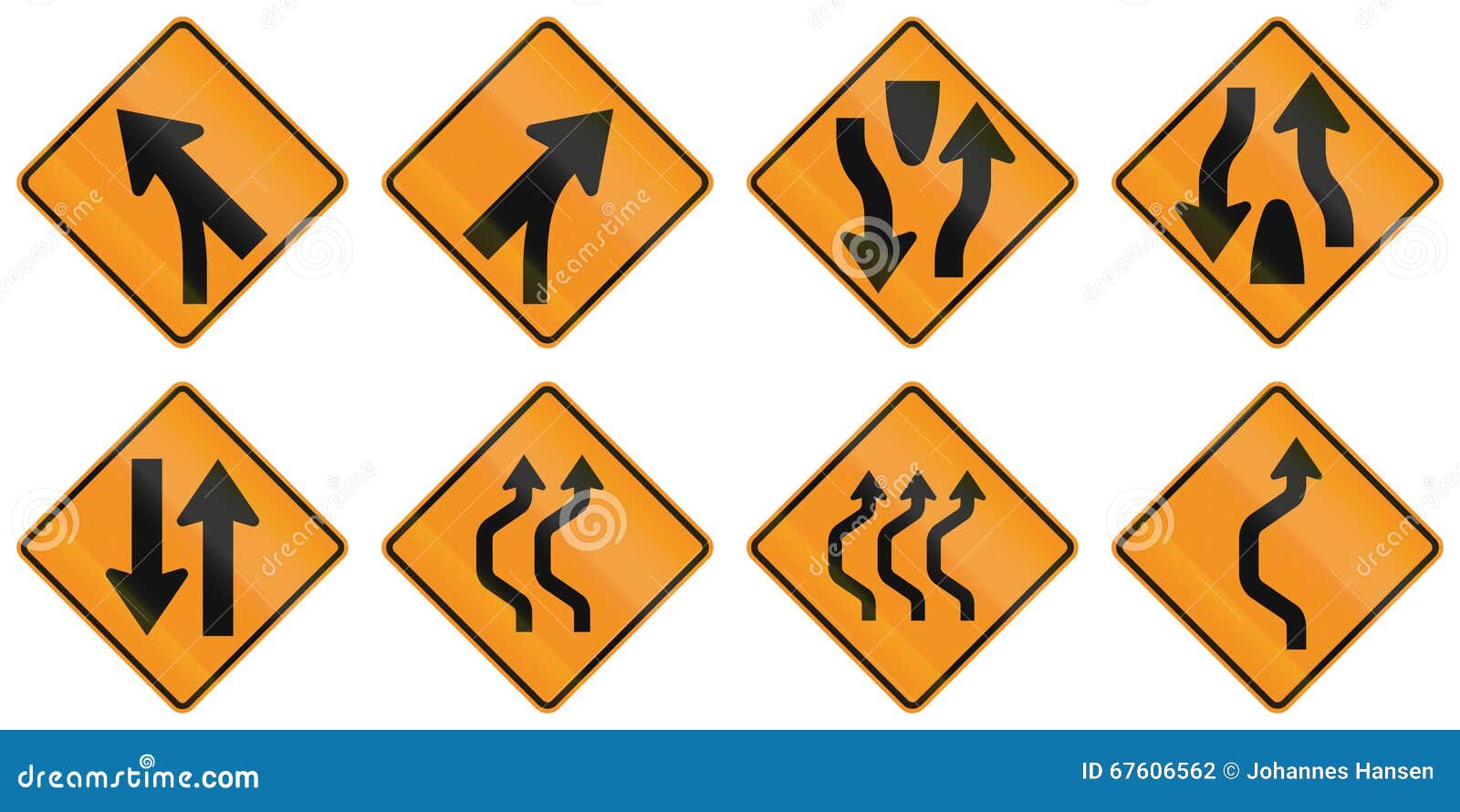 Temporary United States MUTCD Road Signs Stock Illustration ...