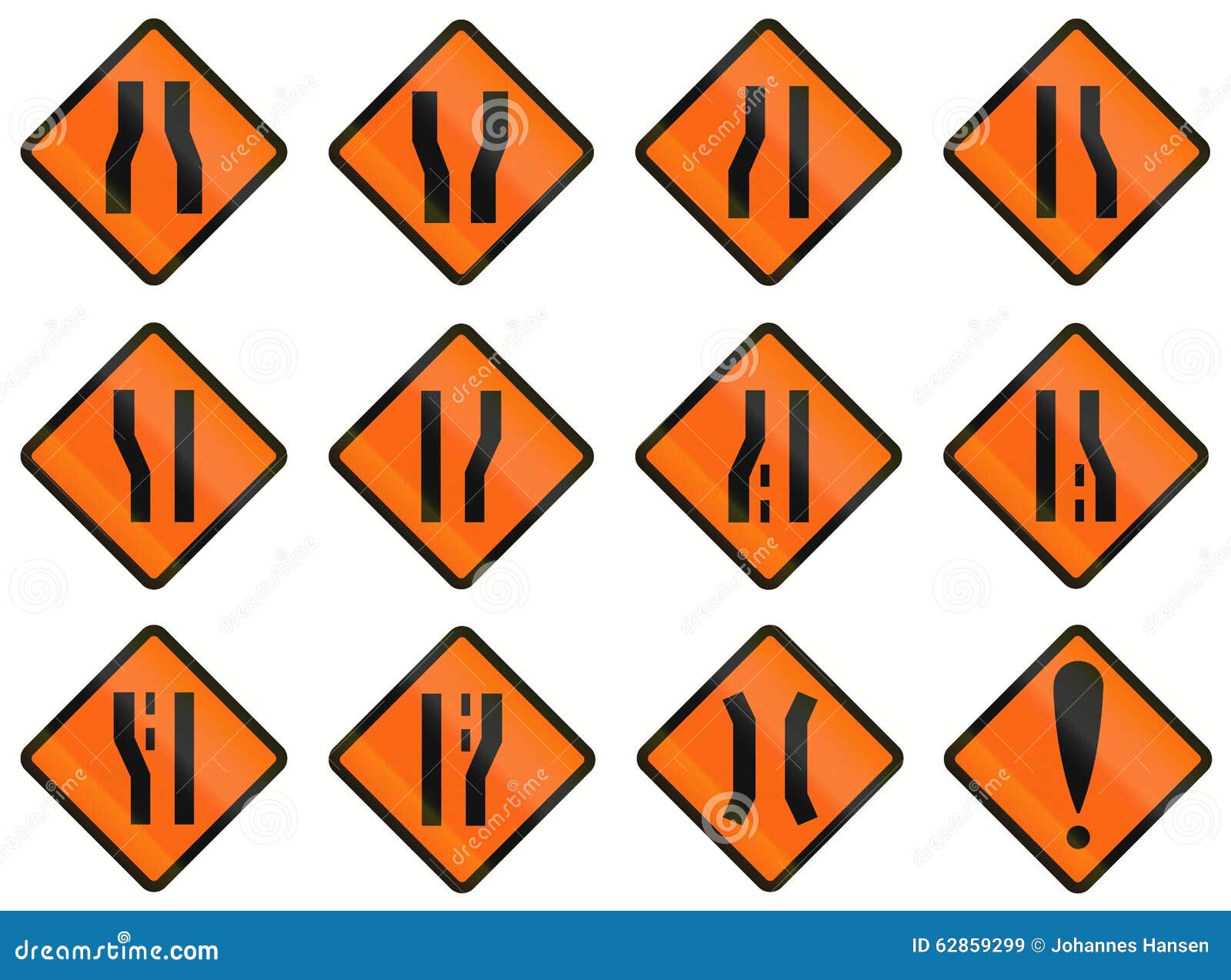 Temporary Warning Road Signs In Indonesia Royalty-Free Stock ...