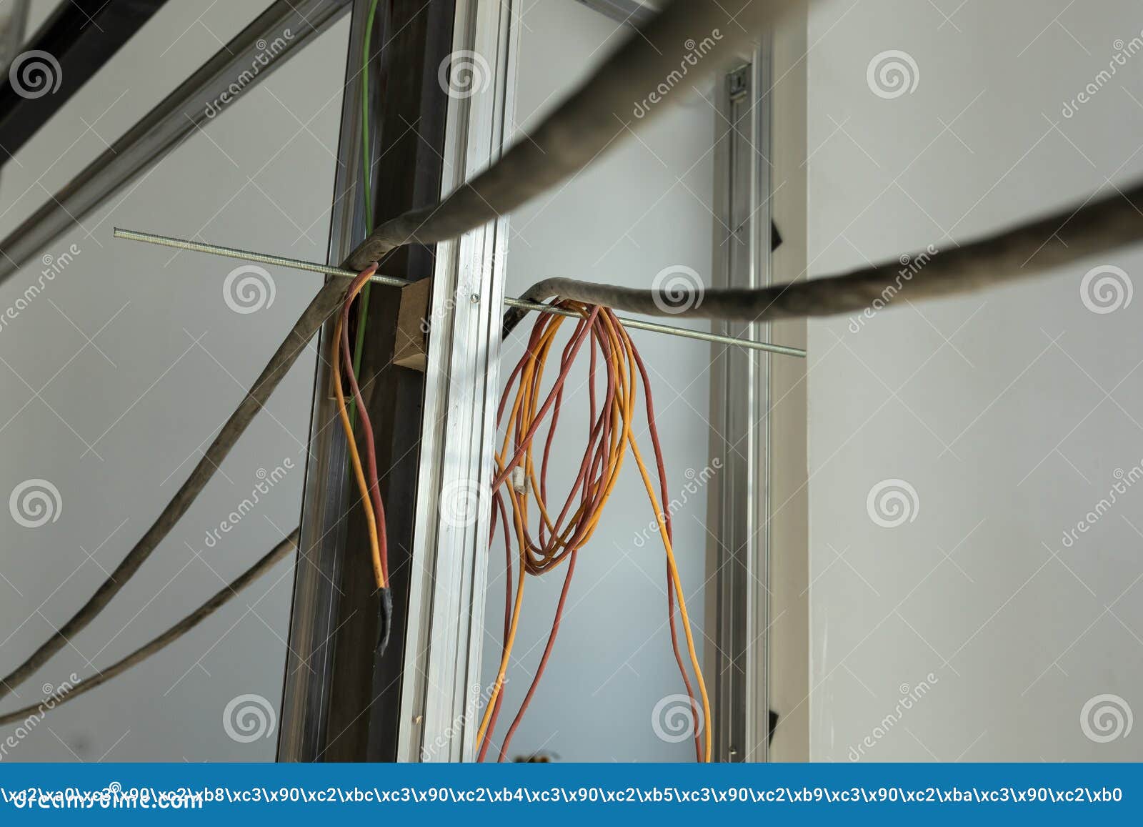 Temporary Wiring during Renovation in the Apartment Stock Image - Image ...