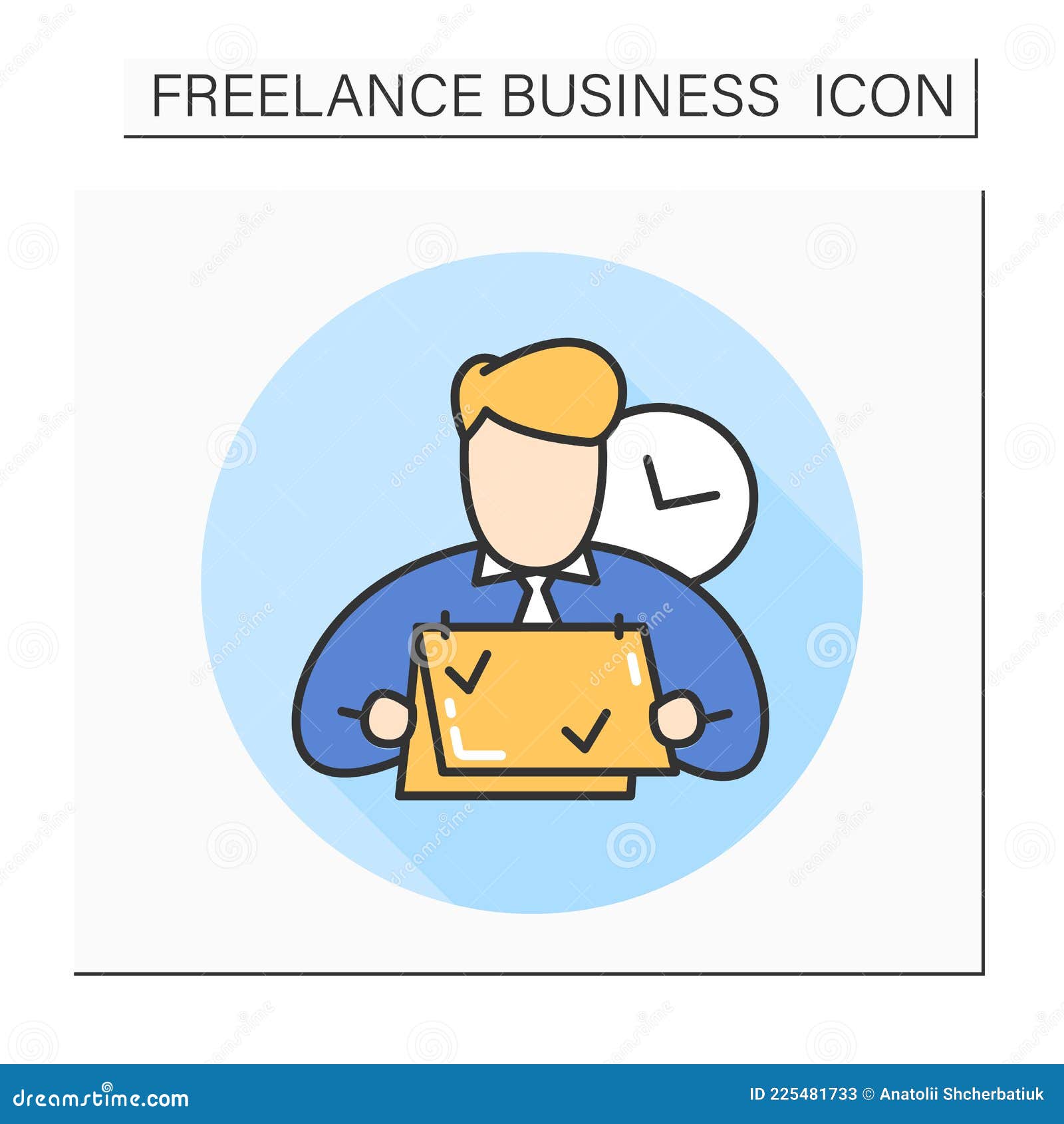 Temporary Worker Color Icon Stock Vector - Illustration of contractor ...