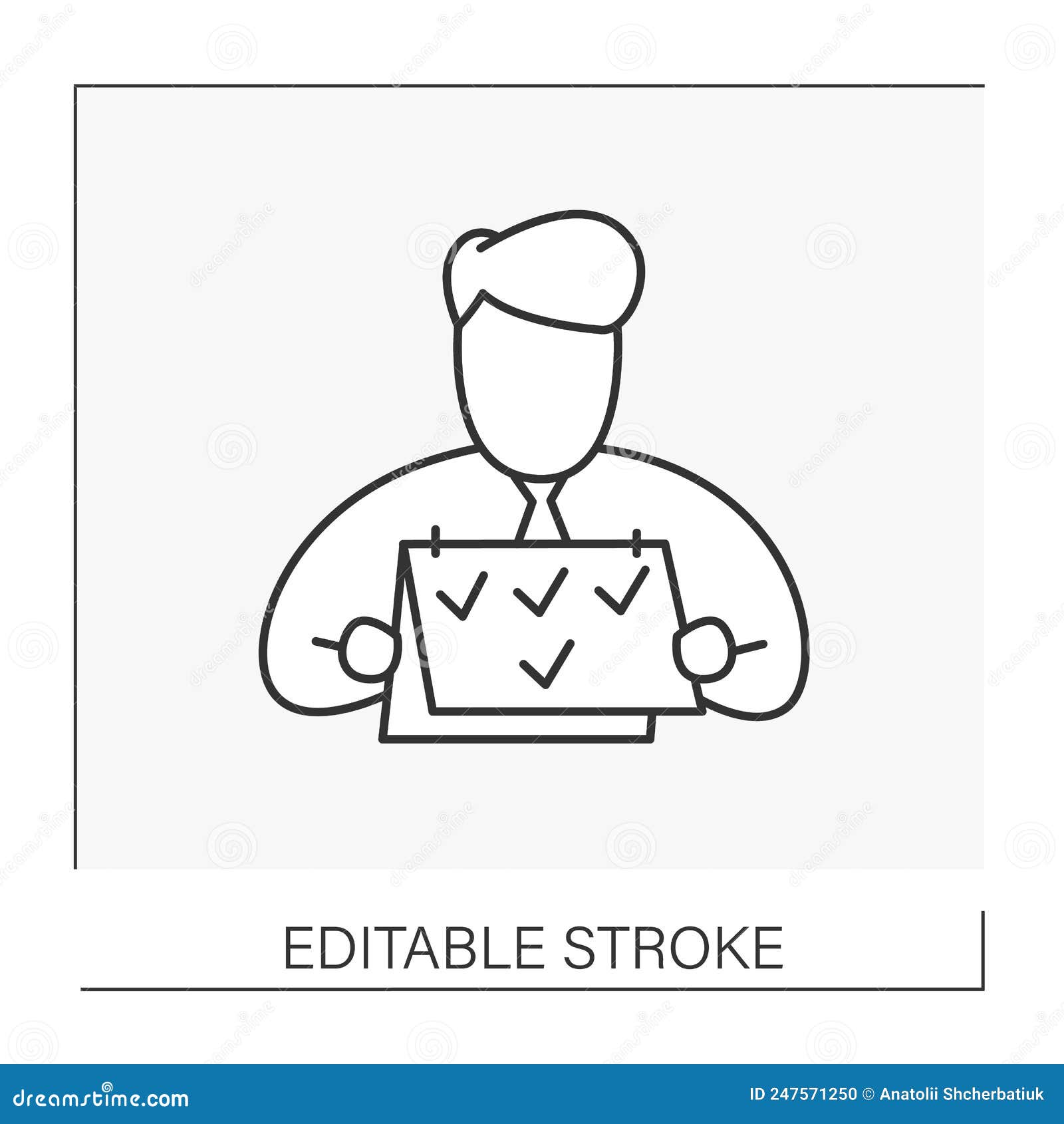 Temporary worker line icon stock vector. Illustration of worker - 247571250