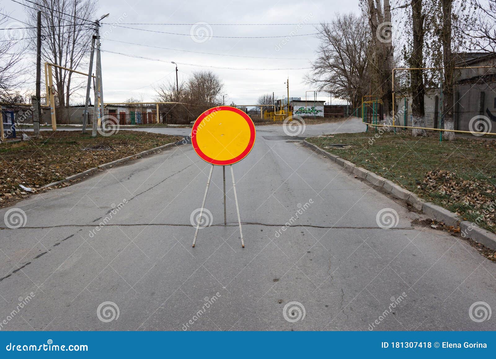 Temporary Yellow Traffic Sign Traffic Prohibited Standing on Roadway ...