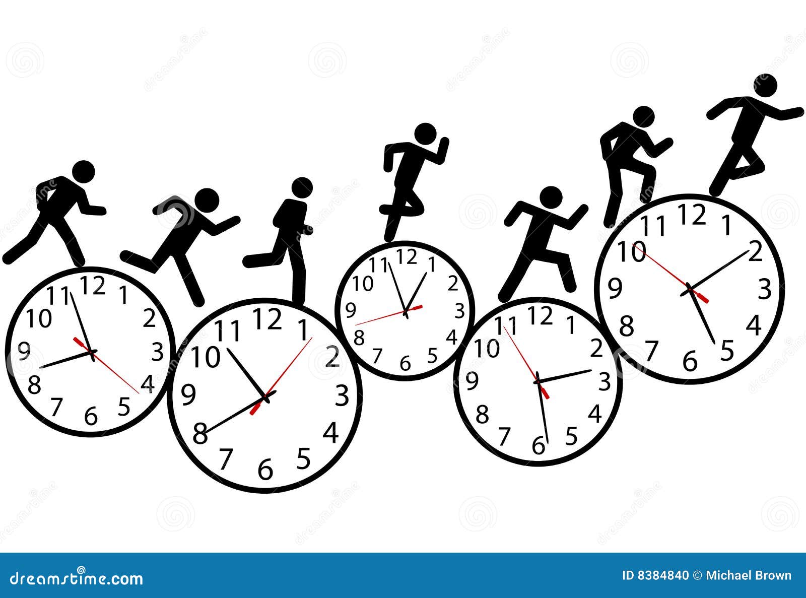 Temps De Symbole De Passage De Chemin De Gens D'horloges Illustration ...