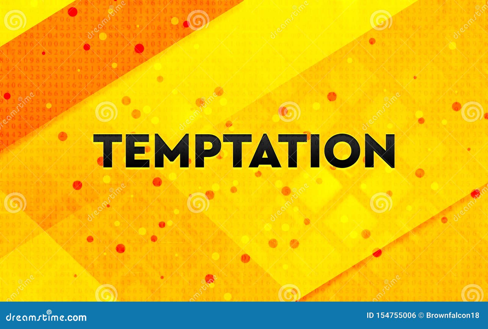 Temptation Abstract Digital Banner Yellow Background Stock Illustration ...